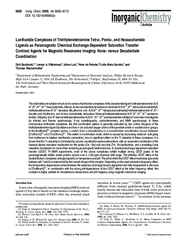(PDF) Lanthanide Complexes of Triethylenetetramine Tetra-, Penta-, and ...