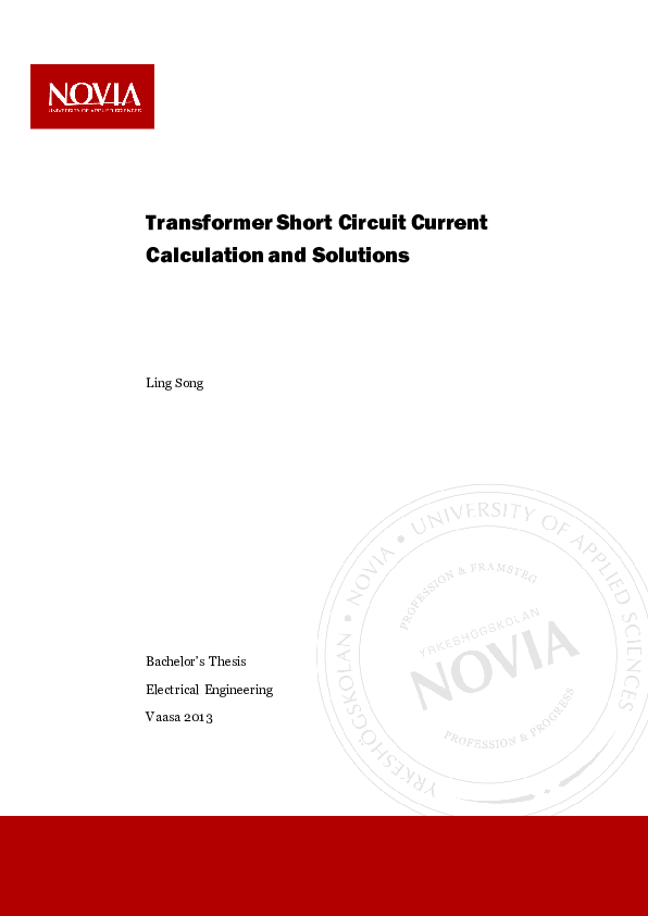 (PDF) Transformer Short Circuit Current Calculation and Solutions