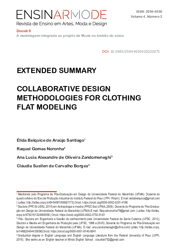(PDF) Collaborative design methodologies for clothing flat modeling