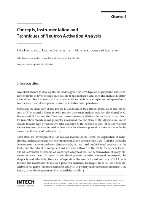 (PDF) Concepts, Instrumentation and Techniques of Neutron Activation ...