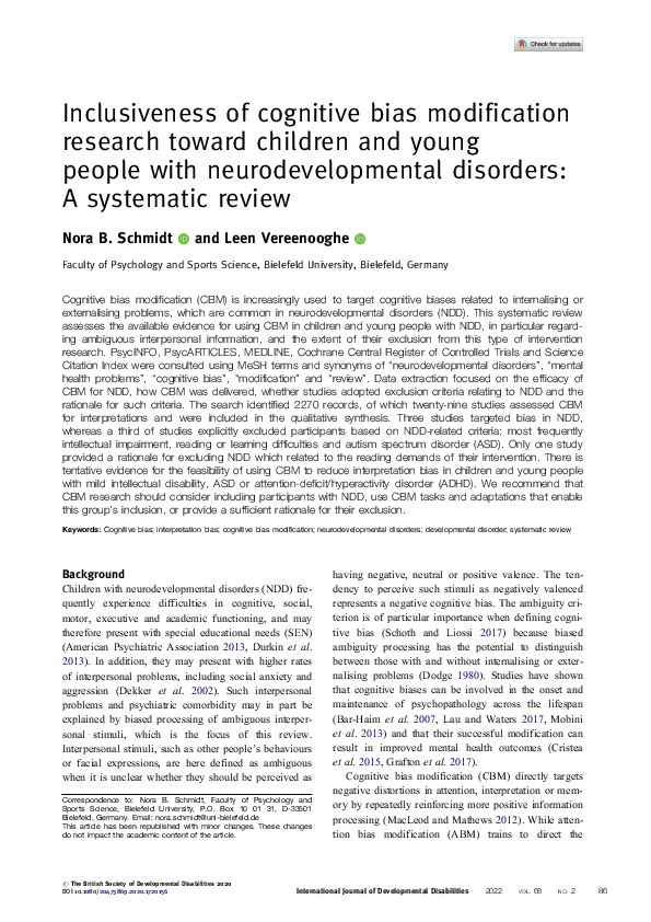 (PDF) Inclusiveness of cognitive bias modification research toward children and young people ...