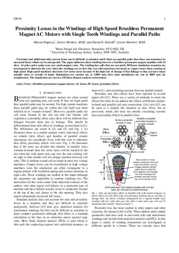 (PDF) Proximity Losses in the Windings of High Speed Brushless ...
