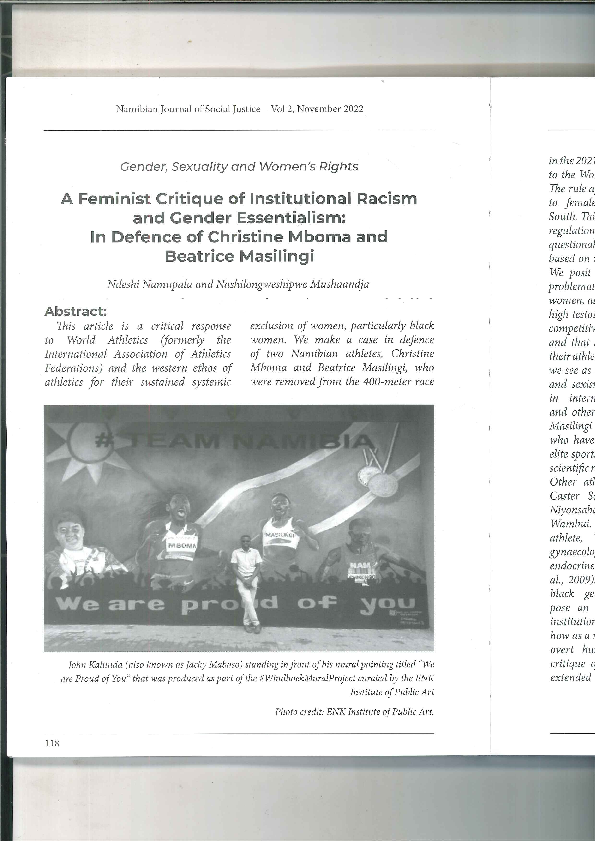 (PDF) A Feminist Critique of Institutional Racism and Gender ...