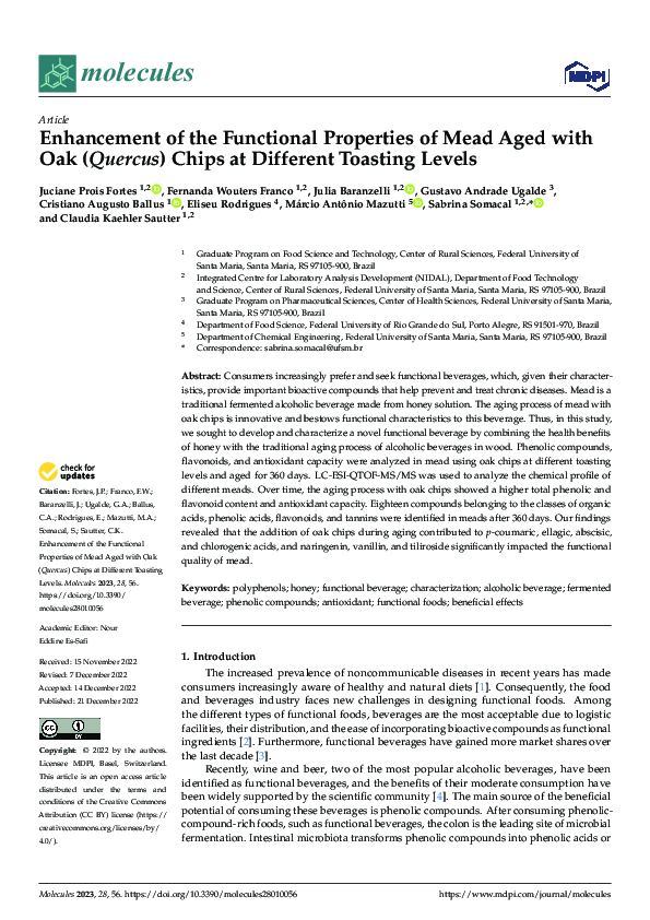 (PDF) Enhancement of the Functional Properties of Mead Aged with Oak ...
