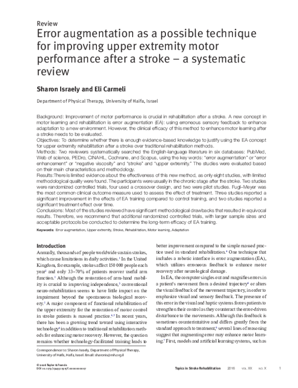 (PDF) Error augmentation as a possible technique for improving upper ...