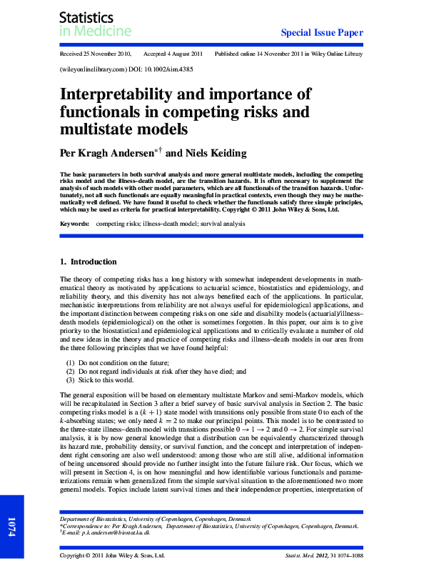(PDF) Interpretability and importance of functionals in competing risks ...