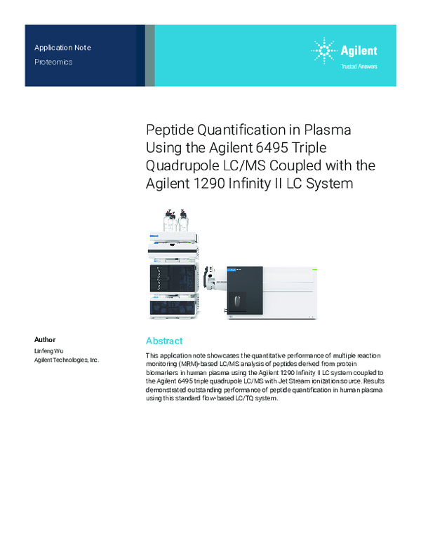 (PDF) Peptide Quantification in Plasma Using the Agilent 6495 Triple ...