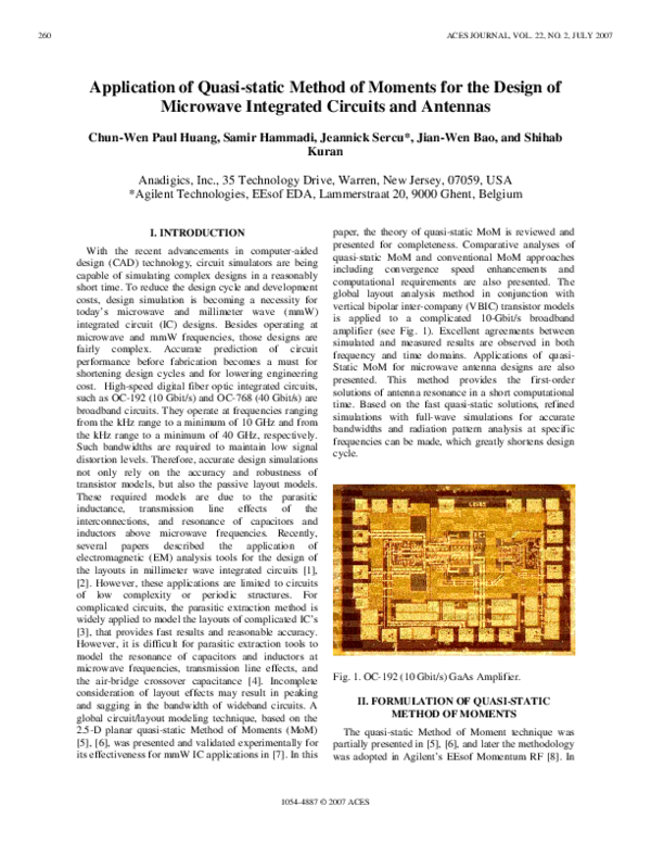 (PDF) Application of quasi-static method of moments for the design of ...