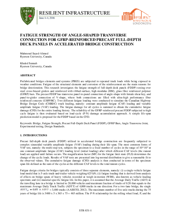 (PDF) STR-831: Fatigue Strength of Angle-Shaped Transverse Connection ...
