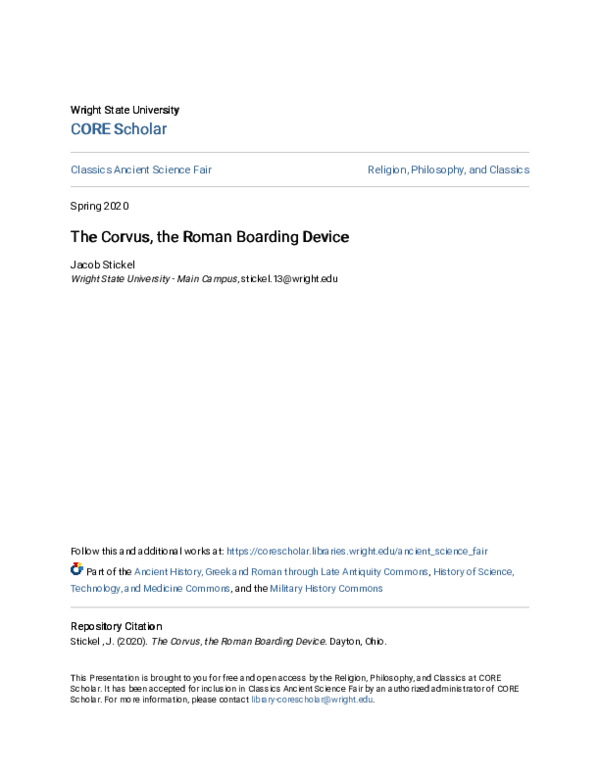 (PDF) The Corvus, the Roman Boarding Device