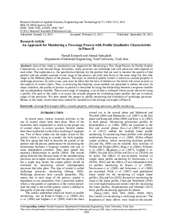 (PDF) An Approach for Monitoring a Two-stage Process with Profile Qualitative Characteristic in ...