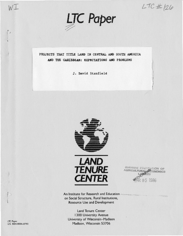 (PDF) Land Titling in Central and South America