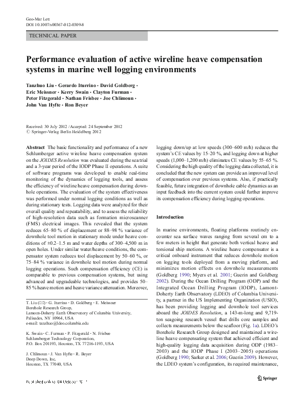 (PDF) Performance evaluation of active wireline heave compensation ...