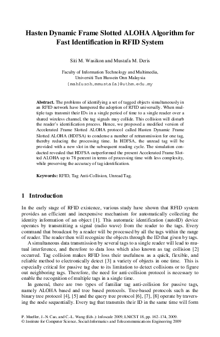 (PDF) Hasten Dynamic Frame Slotted ALOHA Algorithm for Fast ...