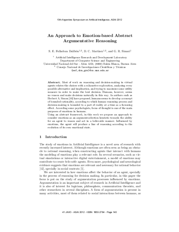 (PDF) An Approach to Emotion-based Abstract Argumentative Reasoning
