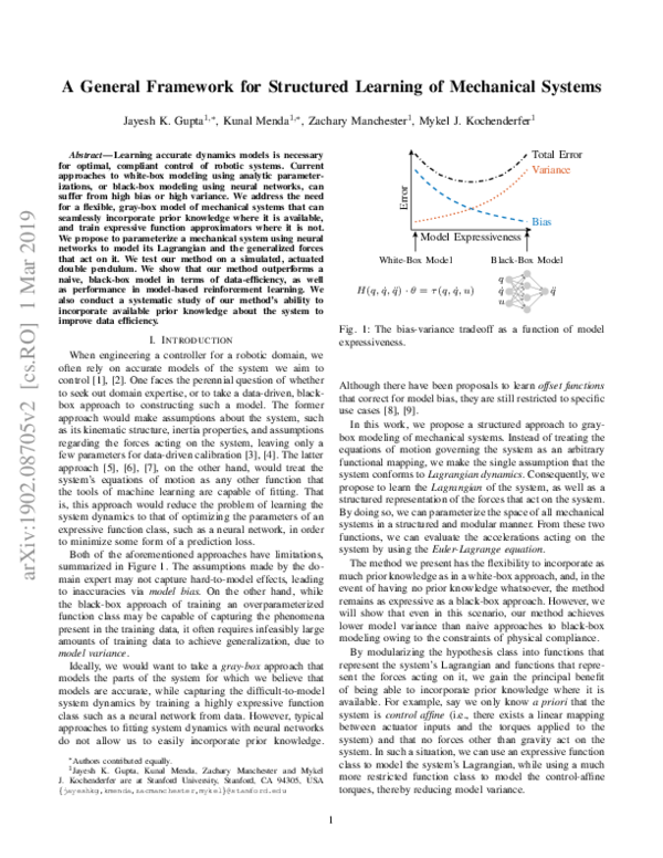 (PDF) A General Framework for Structured Learning of Mechanical Systems