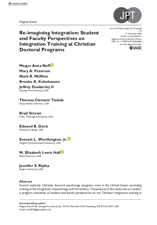 (PDF) Re-imagining Integration: Student and Faculty Perspectives on ...