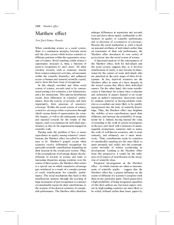 (PDF) Matthew Effect