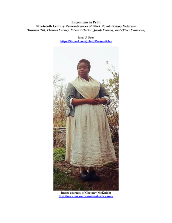 (PDF) Nineteenth Century Remembrances of Black Revolutionary Veterans ...