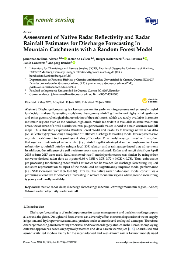 (PDF) Assessment of Native Radar Reflectivity and Radar Rainfall ...