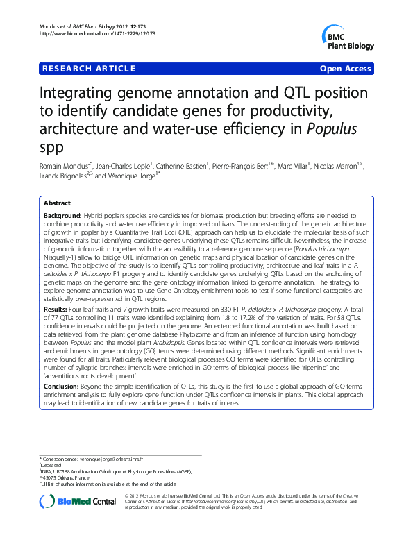 (PDF) Integrating genome annotation and QTL position to identify candidate genes for ...