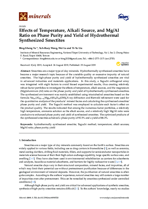 (PDF) Effects of Temperature, Alkali Source, and Mg/Al Ratio on Phase ...