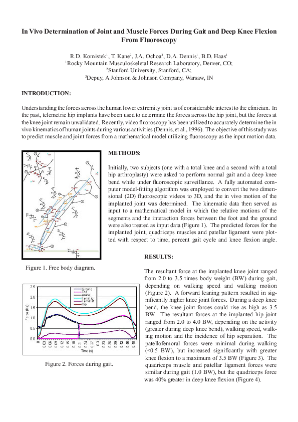 (PDF) In Vivo Determination of Joint and Muscle Forces During Gait and ...