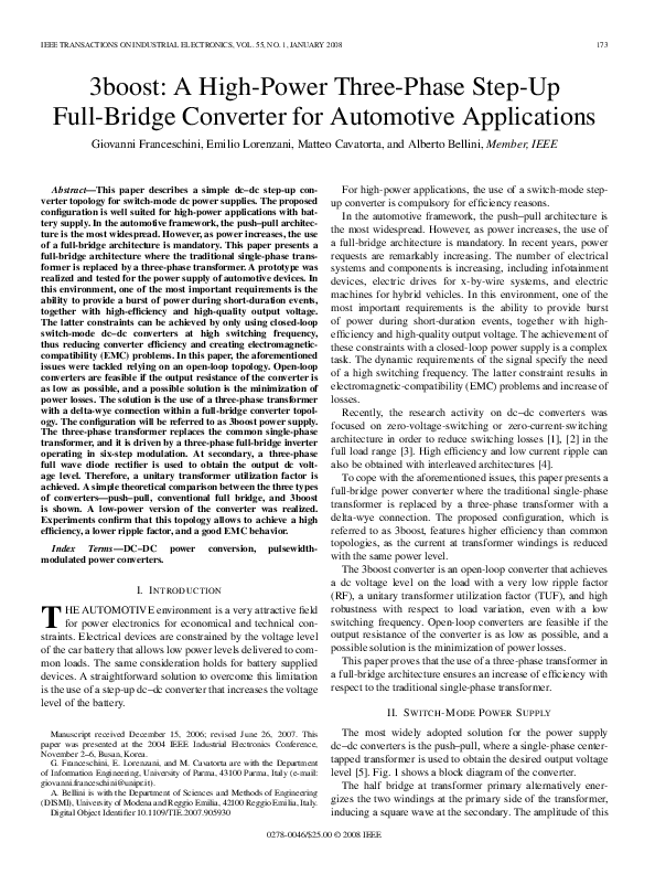 (PDF) 3boost: A High-Power Three-Phase Step-Up Full-Bridge Converter ...