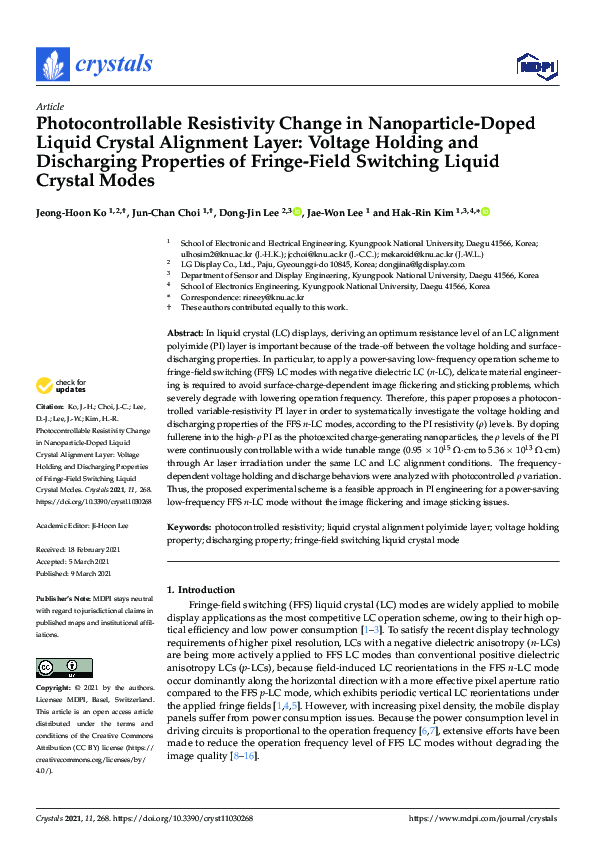 (PDF) Photocontrollable Resistivity Change in Nanoparticle-Doped Liquid ...