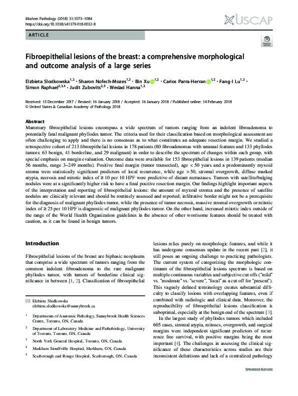 (PDF) Fibroepithelial lesions of the breast: a comprehensive ...