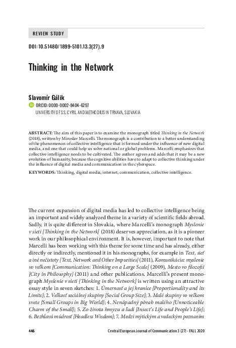 (PDF) Thinking in the Network