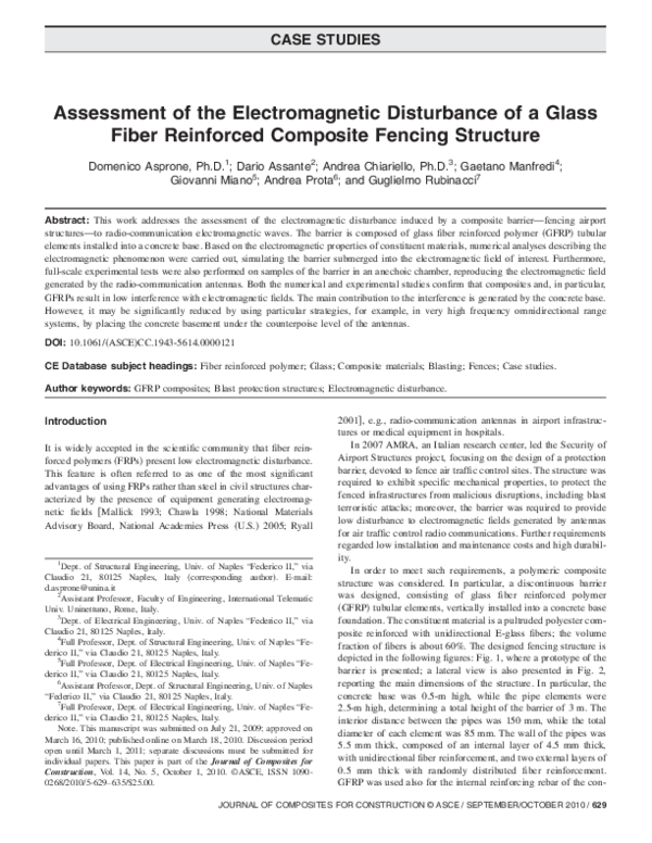 (PDF) Assessment of the Electromagnetic Disturbance of a Glass Fiber ...