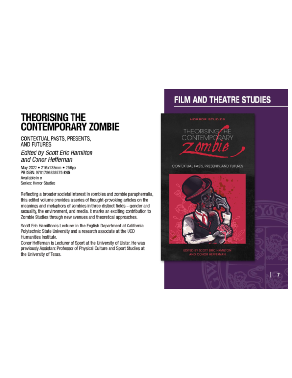 (PDF) Theorising The Contemporary Zombie