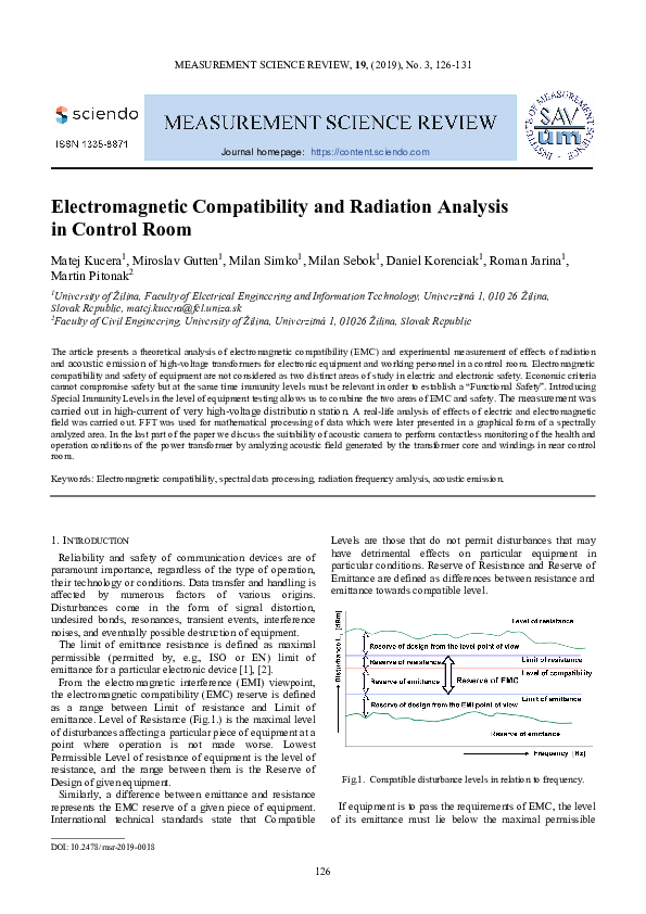(PDF) Electromagnetic Compatibility and Radiation Analysis in Control Room