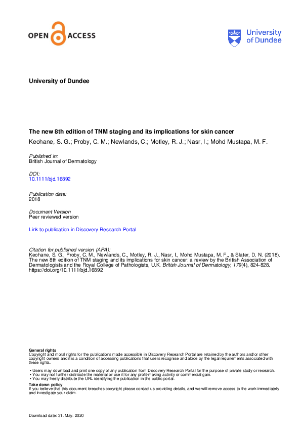 (PDF) The new 8th edition of TNM staging and its implications for skin ...