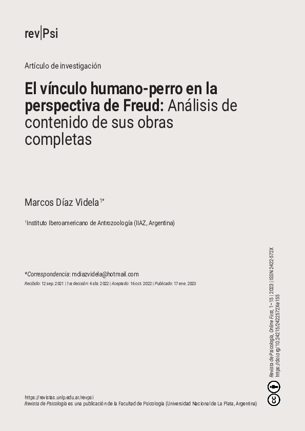 (PDF) The human-dog bond from Freud's perspective: Content analysis of ...