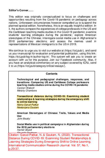 (PDF) Transactional distance during COVID-19: Examining ...