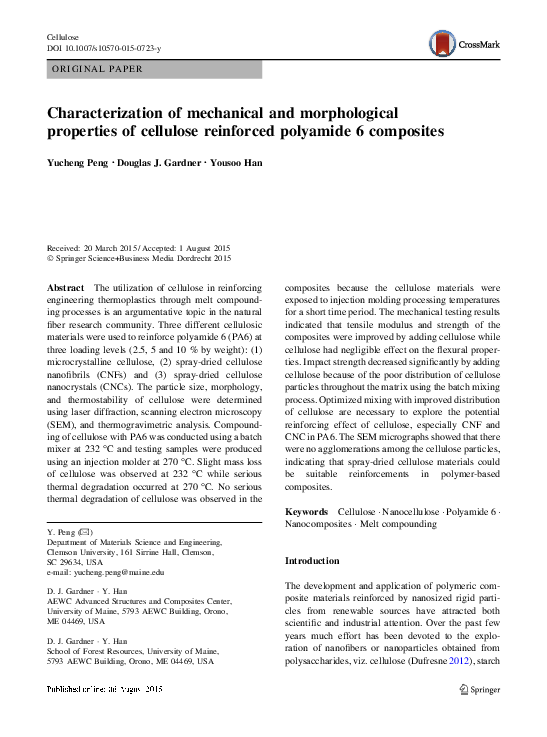 (PDF) Characterization of mechanical and morphological properties of ...