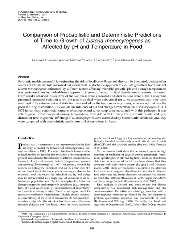 (PDF) Comparison of Probabilistic and Deterministic Predictions of Time ...