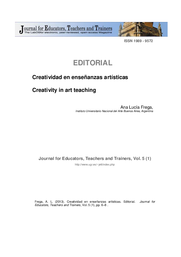 (PDF) Creativity in art teaching
