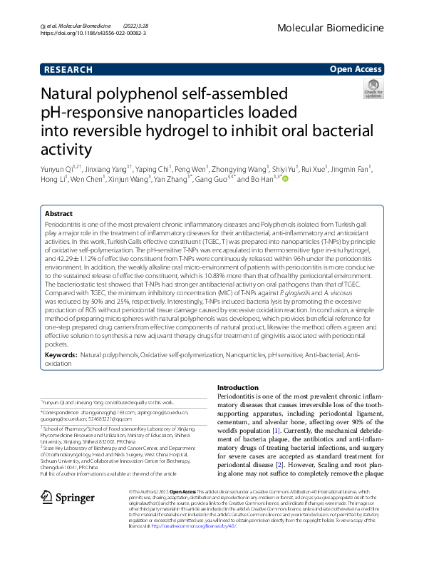 (PDF) Natural polyphenol self-assembled pH-responsive nanoparticles ...