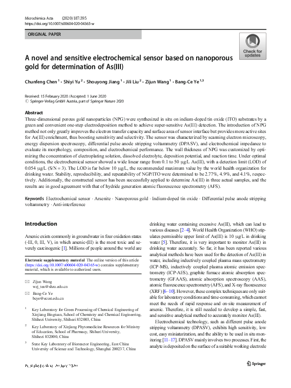 A novel and sensitive electrochemical sensor based on nanoporous gold ...