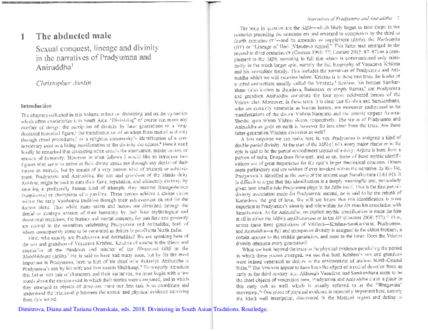 (PDF) The Abducted Male: Sexual Conquest, Lineage and Divinity in the Narratives of Pradyumna ...