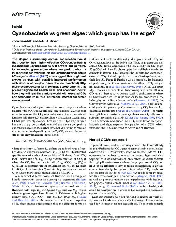 (PDF) Cyanobacteria vs green algae: which group has the edge?