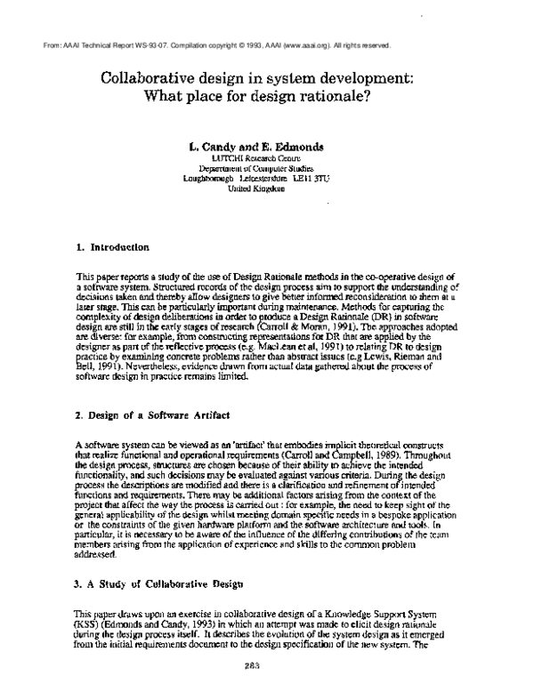 Collaborative design in system development: What place for design ...