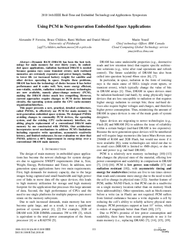 (PDF) Using PCM in Next-generation Embedded Space Applications