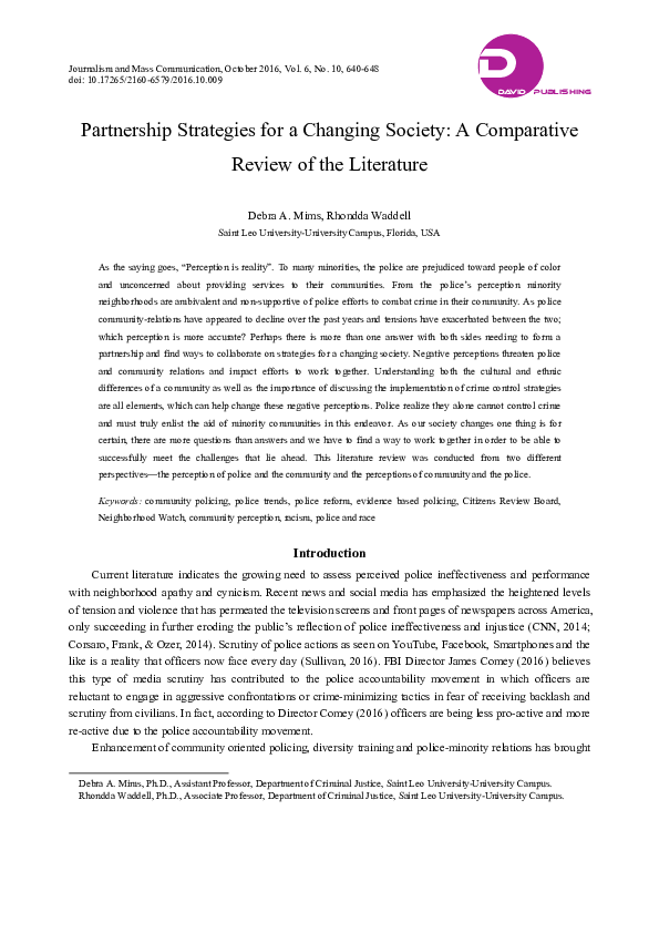 (PDF) Partnership Strategies for a Changing Society: A Comparative ...