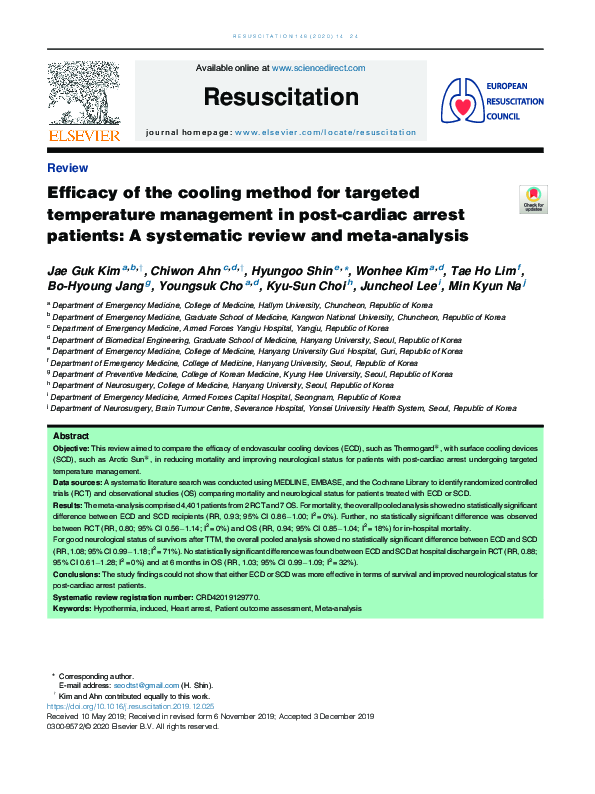 (PDF) Endovascular vs. Surface Cooling in Post-Cardiac Arrest Care: A ...