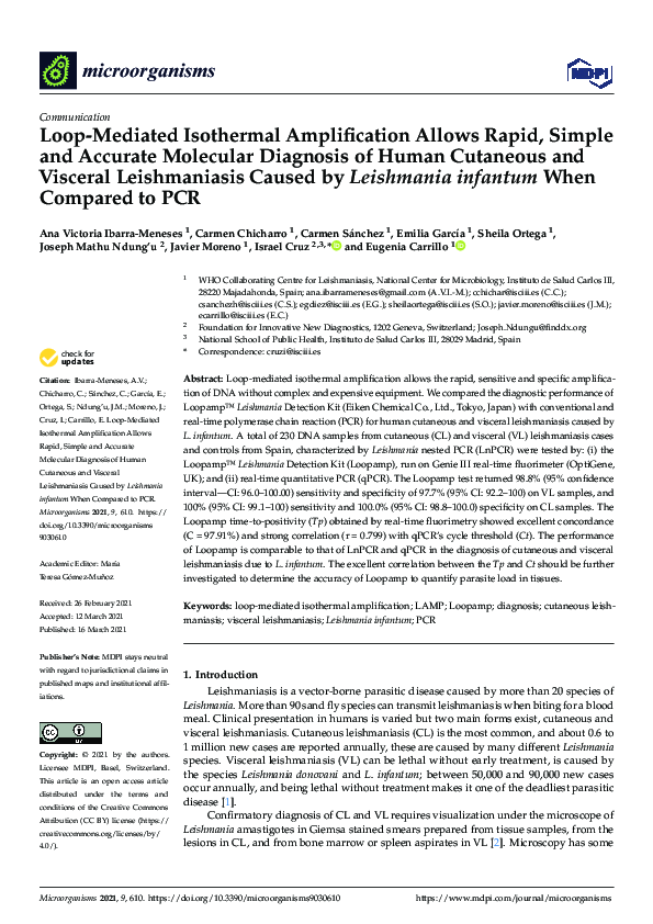 (PDF) Loop-Mediated Isothermal Amplification Allows Rapid, Simple and Accurate Molecular ...
