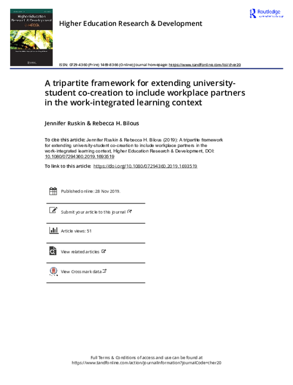 (PDF) A tripartite framework for extending university-student co ...